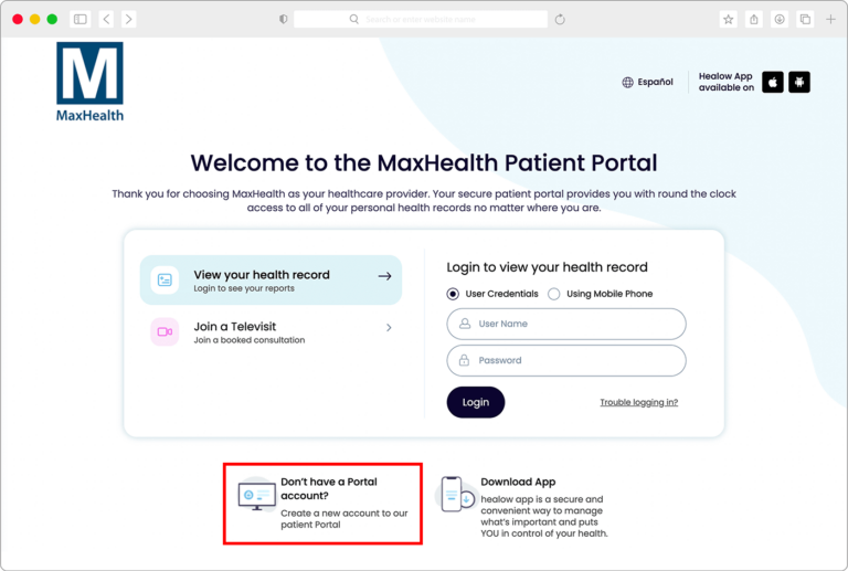 Sign in Without Account - MaxHealth