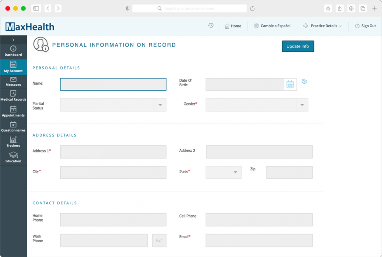 Patient Portal Navigation - MaxHealth
